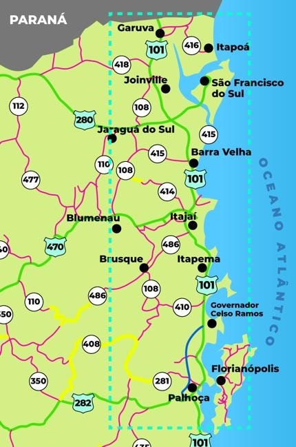 Estado fará estudo à criação de rodovia na BR-101 entre Joinville e ...