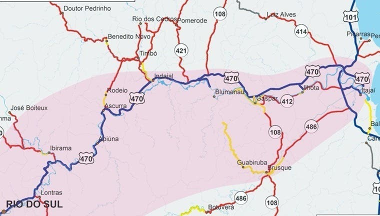 Rodovia em SC paralela à BR-470 começa a ser projetada